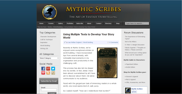 Awesome Resources for Creative Writing: Mythic Scribes – Andy Peloquin
